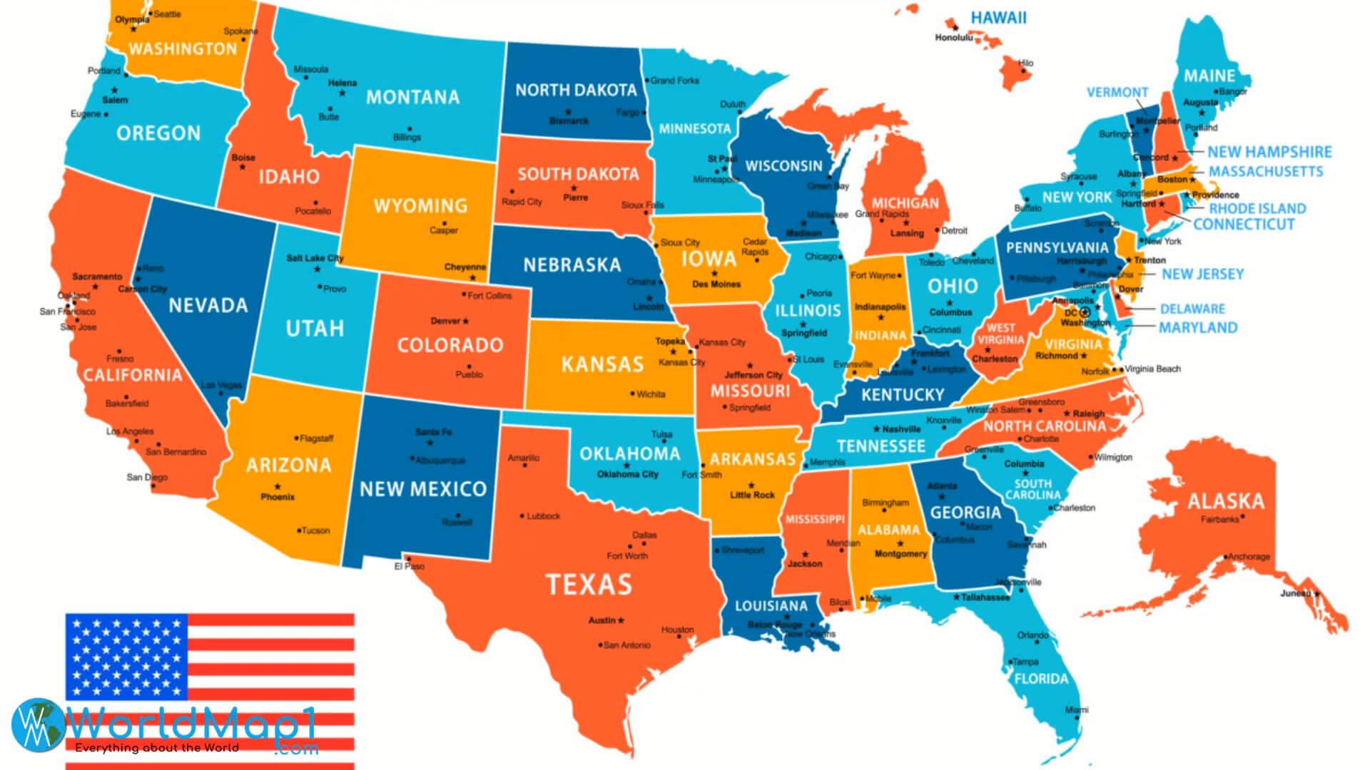Map Usa With State Names - Housing Innovations